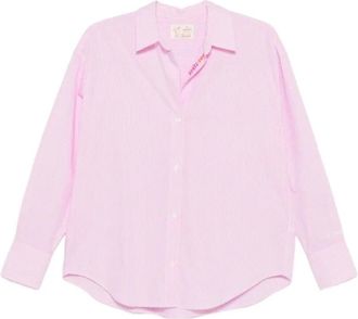 MC2 Saint Barth Femme, Blouses et Chemises, Rose, Taille: 40 FR 00703L Cotton Stripes Micro V Apres 21 Emb