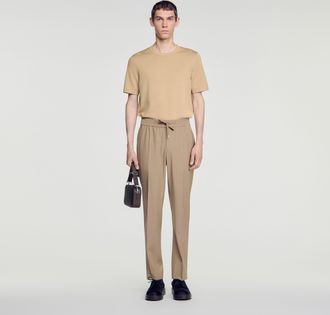 Sandro Pantalon en laine &eacute;lastiqu&eacute;