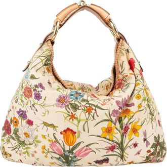 Gucci Crossbody Bags - Gucci Limited Floral Monogram Horsebit Handbag - Gr. unisize - in Wei&szlig; - f&uuml;r Damen