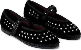 Flabelus Ballerines &agrave; strass en coton m&eacute;lang&eacute;