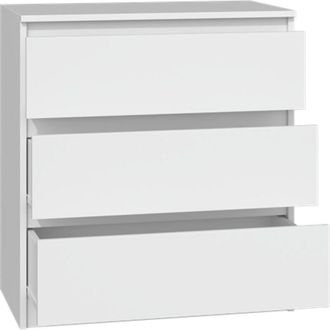 Topeshop Kommode mit 3 Schubladen Malwa M3, Farbe Wei&szlig;, f&uuml;r Zuhause, f&uuml;rs B&uuml;ro