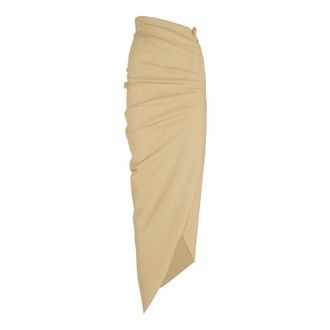 Cortana Asymmetrischer High-Waist Midi-Rock - - Skirts - Damen - Beige - L