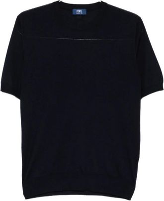 Fedeli Homme, Pulls, Bleu, Taille: 4XL Pull ras du cou en maille