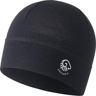 Giesswein Bonnet Gamsstein Noir One Size - Casquette de sous-v&ecirc;tement en 100% Laine m&eacute;rinos, Sports Beanie de v&eacute;lo pour Hommes et Femmes, Compatible avec Les Ca