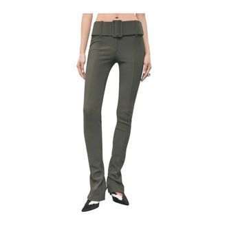 Patrizia Pepe Pantalon slim avec ceinture - Femme - Pantalons - Vert - Taille: 38 FR