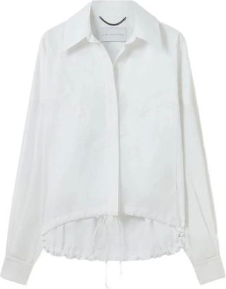 Stella McCartney Femme, Blouses et Chemises, Blanc, Taille: 32 FR Chemise &agrave; Manches Longues et Ourlet Cordon de Serrage