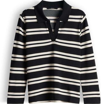 someday Poloshirt KIONA Regular mit sportiven Rugbystreifen gerader Schnitt, elastischer Stoff