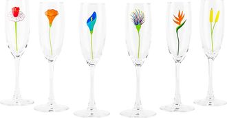 Pylones 6er Set Sektgl&auml;ser Blumenfeld