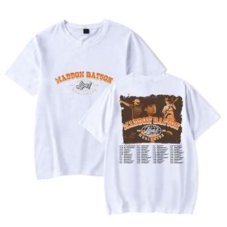 Generic Maddox Batson Live Worldwide Tour T-shirt unisexe décontracté col rond à manches courtes, blanc, 4XL