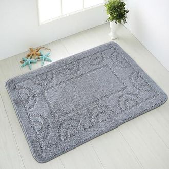Comart Nicole Badezimmerteppich - rechteckig 67 x 100 cm - rutschfeste Unterseite aus Latex - schnelltrocknend und atmungsaktiv - maschinenwaschbar - Dusch- 
