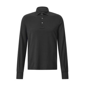 Fedeli Homme, Tops, Noir, Taille: L Polo à Manches Longues en Coton