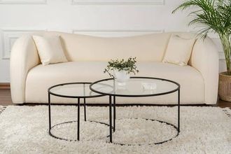 Dmora Couchtisch Ragalna 80x80x43h cm Rund Schwarz