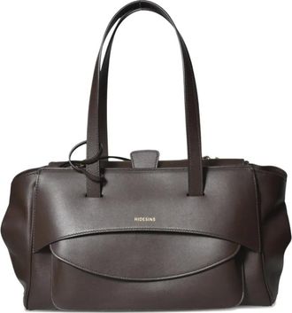 Hidesins sac porté épaule à logo imprimé - Marron