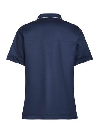 Prada Womens Blue Lisle Cotton Polo Shirt Tops