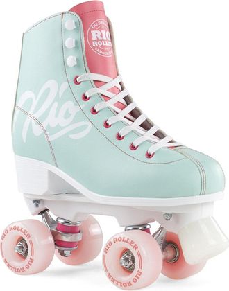 Rio Roller Script Rollschuhe in Teal/Coral (38)