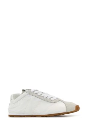 Miu Miu Womens White Fabric And Suede Sneakers Bianco Poliammidericiclata-Vitello