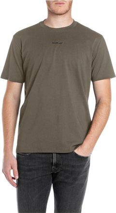 Replay T-shirt avec inscription - Homme - Tops - Vert - Taille: L