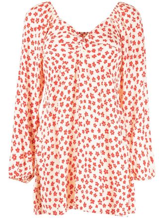 Faithfull The Brand robe courte Amias &agrave; fleurs - Tons neutres