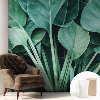 Tulup Carta Da Parati Non Tessuto - Decorazione Da Muro - Traspirante - Con Motivo - Per Camera Da Letto Cucina Natura Verde 250x250 Cm