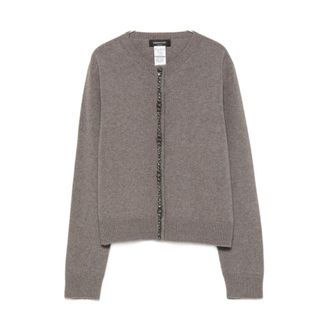 Fabiana Filippi Strickjacke mit Perlenbesatz - - Knitwear - Damen - Braun - M