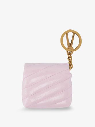Pinko Womens Leather Airpods Case Pink Hair Accessories