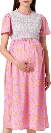 Mama Licious Damen Mldante S/S Wo Midi Dress A., Pistachio Green/Aop:2 Different Print Mix, S