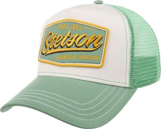 Stetson Trucker Cap Since 1865 Baseballcap Mesh Snapback Gr&uuml;n Unisex Sommer