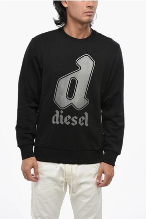 Diesel Crew Neck Brushed Cotton Sweatshirt with Printed Logo size Xxl