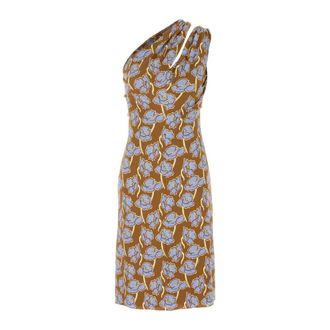 Versace Cocktailkleid Stretch-Cr&ecirc;pe-Jersey Print Mohnblumen - - Dresses - Damen - Mehrfarbig - S
