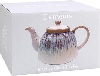 Lesser & Pavey Elements Teekanne mit reaktiver Glasur für die Küche, schönes Küchenzubehör für Zuhause, ohne Teesieb, Teekanne für den täglichen Gebrauch, neues Desi