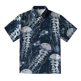 Keephen keephen Oc&eacute;an Homard Chemise &agrave; Boutons Femmes Hommes &Eacute;crevisse Impression 3D Chemise Hawaiienne Col &agrave; Revers Plage Vacances Chemise de Bowling