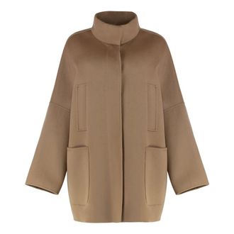 Max Mara Femme, Manteaux, Brun, Taille: 36 FR Manteau en laine vierge avec poches chauffe-mains