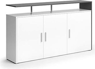Vicco Commode Amato, Blanc/Anthracite, 160 x 91.6 cm