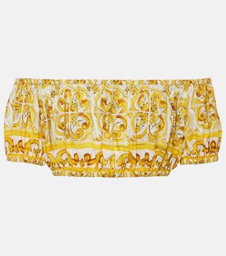 Dolce & Gabbana Off-Shoulder-Top Majolica aus Baumwolle
