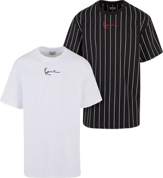 Karl Kani Herren KM222-101-1 KK 2-Pack Pinstripe + Essential Tee Black/White, XXL