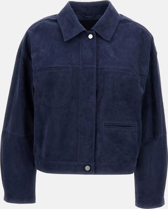 Desa Lederjacke Im Denim-stil