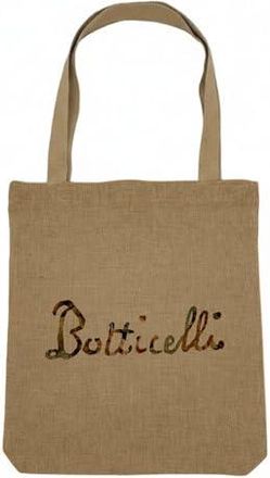 Fabulous Sac Shopping Tote Bag Aspect Lin - Botticelli Signature Renaissance C&eacute;l&egrave;bre Peintre Artiste Portraits - Sac de Courses Toile Epaisse 360g Beige Nature