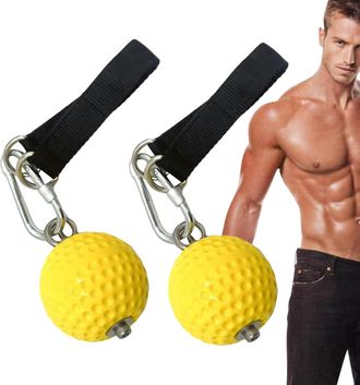 Generic Pull-Up Ball - Home Fitness &Uuml;bungsball F&uuml;r Arm-, Unterarm-, Handgelenk- und Fingergriffst&auml;rke, 2x Rutschfeste Klettergriffe Mit G&uuml;rtel, Griffe Krafttr