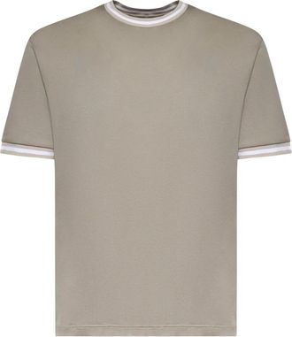 Eleventy Homme, Tops, Gris, Taille: XL T-shirt en coton &agrave; col rond