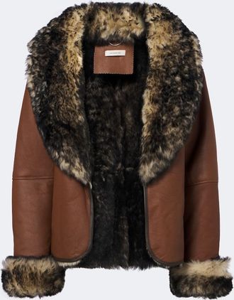 Jacques Wei Jacke aus Leder mit Shearling