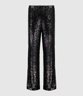 Jeanne Vouland Pantalon King Droit Sequin Noir