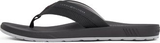 Tommy Hilfiger Herren Flip Flops Molded Beach Sandal mit Logo, Schwarz (Black), 41