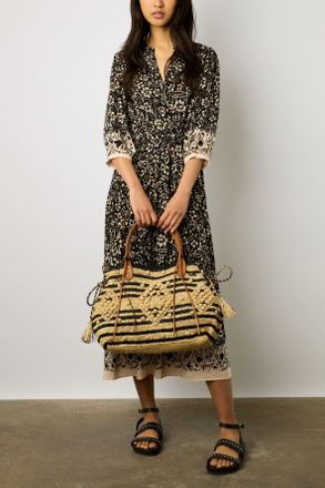 Gerard Darel Robe longue imprim&eacute;e - ELECTRA - Noir