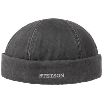 Stetson Old Cotton Dockerm&uuml;tze Herren Wasserabweisend Gef&uuml;ttert Fleece Fischerm&uuml;tze Herbst Winter schwarz XXL (62-63 cm)