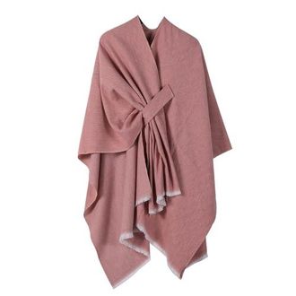 Generic Châle croisé sur le devant pour femme - Élégante cape tricotée ouverte sur le devant - Écharpe tendance - Couleur unie - Cardigan épais et chaud pour 