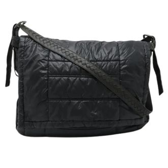 Bottega Veneta Pre-owned Spinnaker Schultertasche aus Nylon und Leder - - Pre-owned - Damen - Schwarzk - ONE SIZE