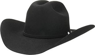 Stetson Chapeau de Cowboy The Valley 4X Homme - Made in USA Feutre Poil avec Doublure Hiver Automne Ete Printemps Printemps-ete - 61 cm Noir