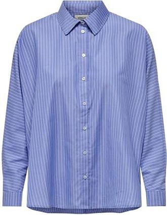 Only Only Chemisier Noos WVN Onlnew Grace LS pour Femme - Bleu Clair/Rayures : Bleu/Blanc, S