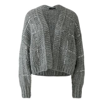 Oui Oversized Strick-Cardigan - - Knitwear - Damen - Grau - XS