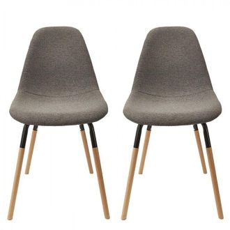 The Home Deco Factory The Home Deco Factory - Lot De 2 Chaises Scandinave En Tissu Phenix Gris Fonc&eacute; Home Deco Factory